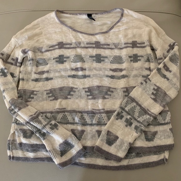 Windsor | Sweaters | Windsor Aztec Cream Grey Knit Sweater S New | Poshmark